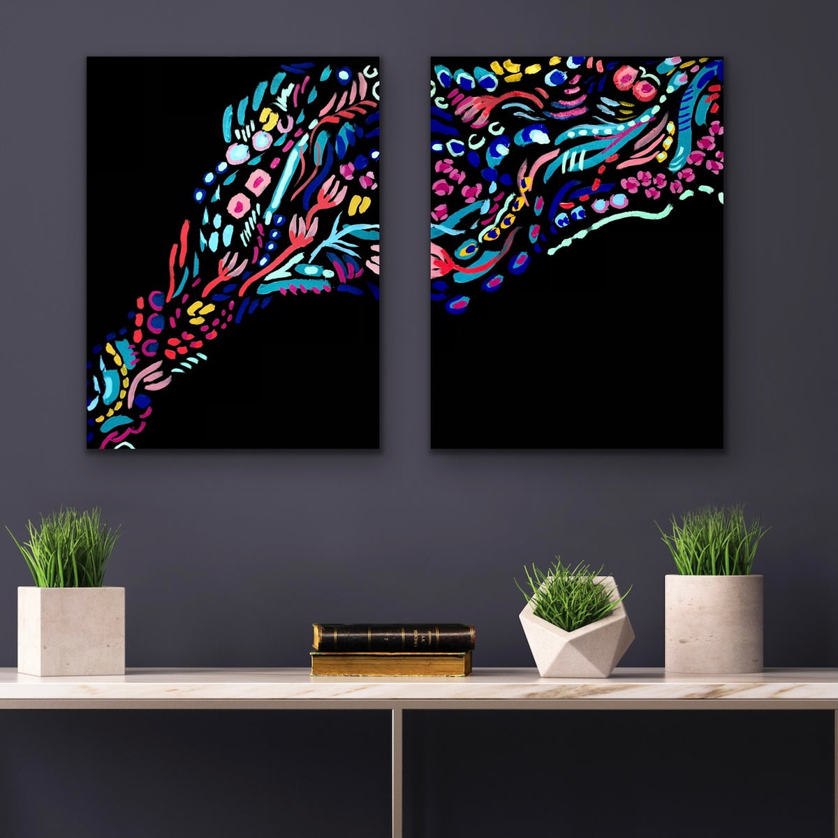 “Together” - 24 x 36” Original Painting on Canvas – Sareka Unique